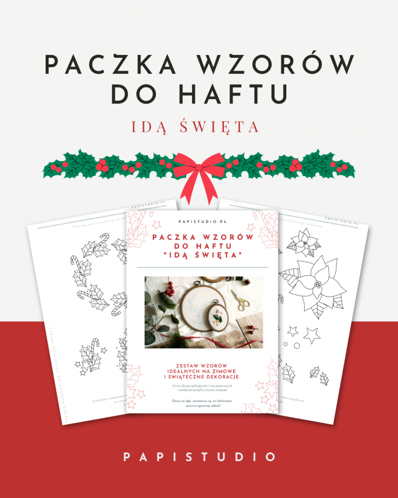 "Idą Święta" - Paczka wzorów do haftu - PAPI studio