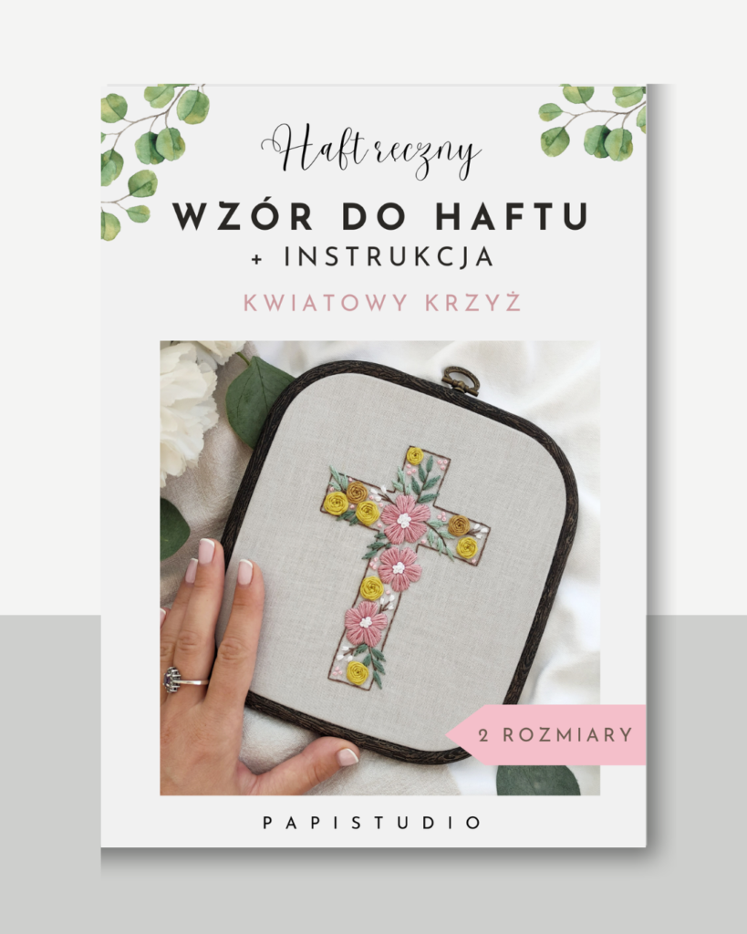 Kwiatowy krzyż - wzór do haftowania PDF + instrukcja - PAPI studio